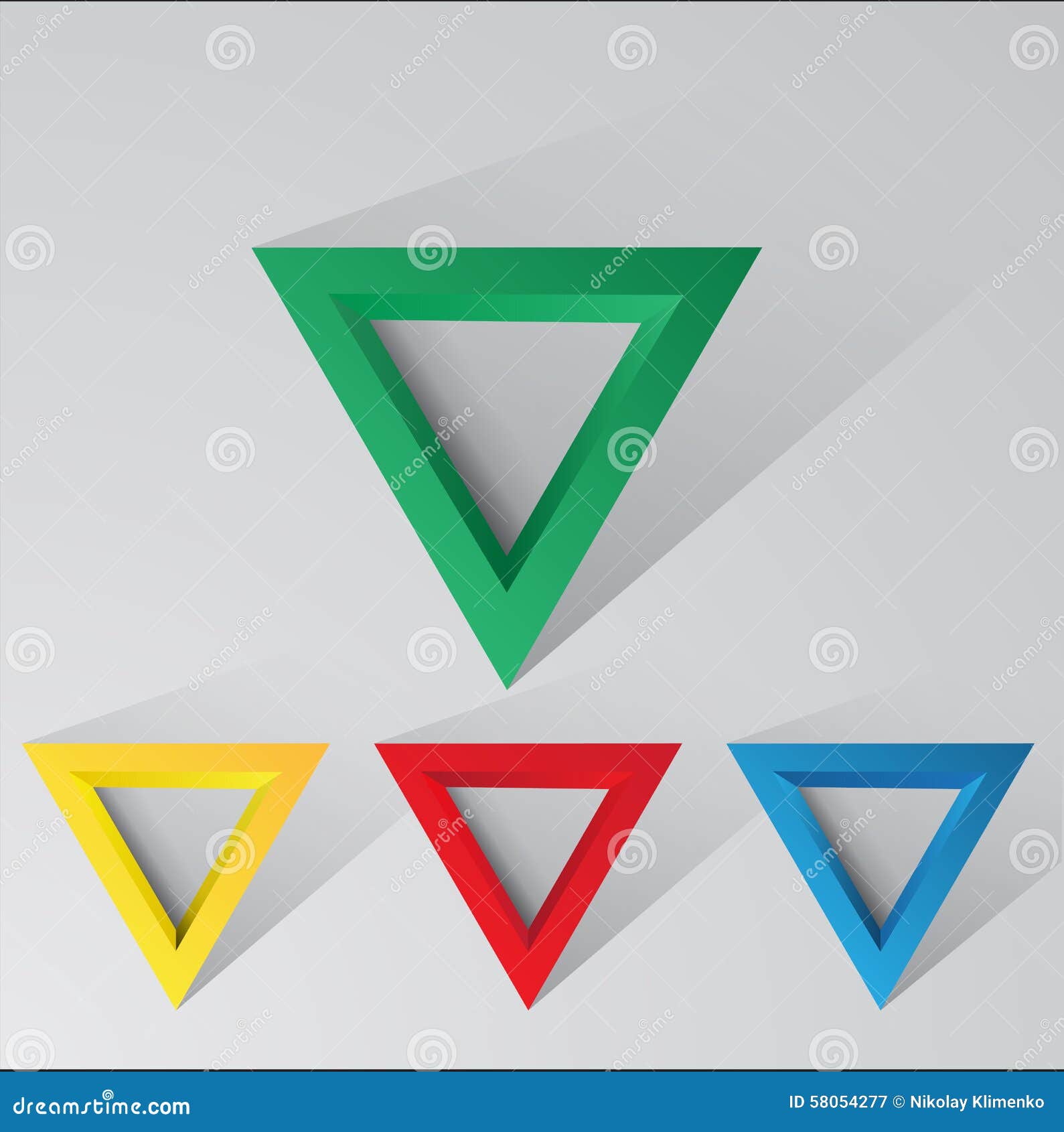 Set of Abstract Triangles with Shadow and Light Background Eps Stock ...