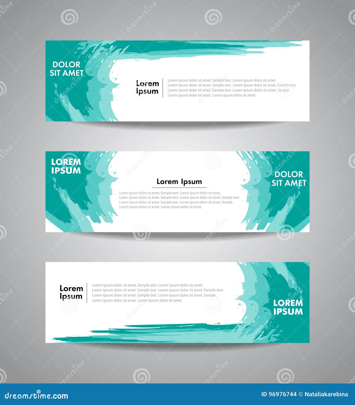 Set of Abstract Turquoise Wavy Banners. Use for Web Site, Ad, Et Stock ...