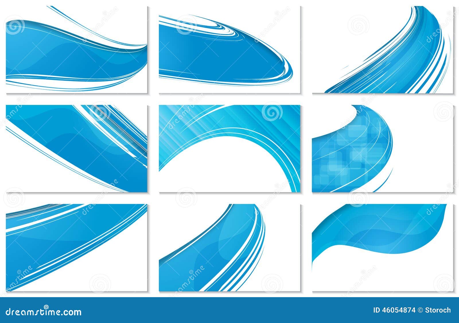Set of Abstract Various Business Card Wave Design. Stock Vector ...