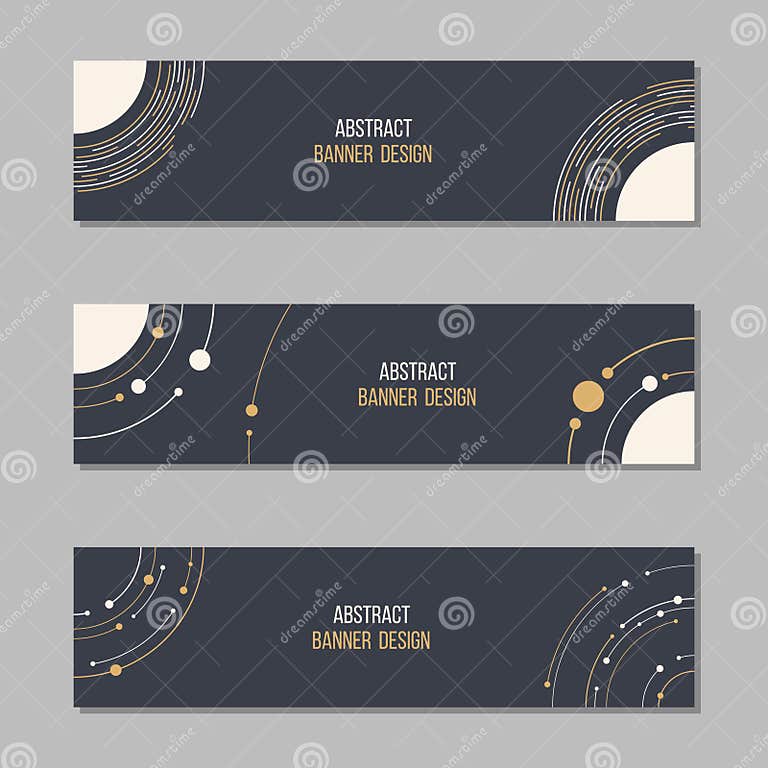 Set of 3 Abstract Vector Banner Templates. Banners with Geometric ...
