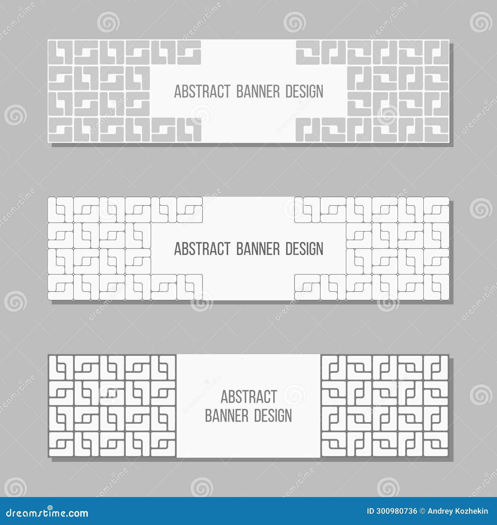Set of 3 Abstract Vector Banner Templates. Banners with Geometric ...