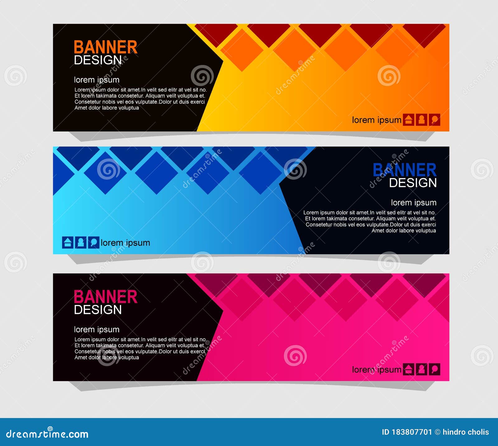 Set of Abstract Vector Banners Design. Collection of Web Banner ...