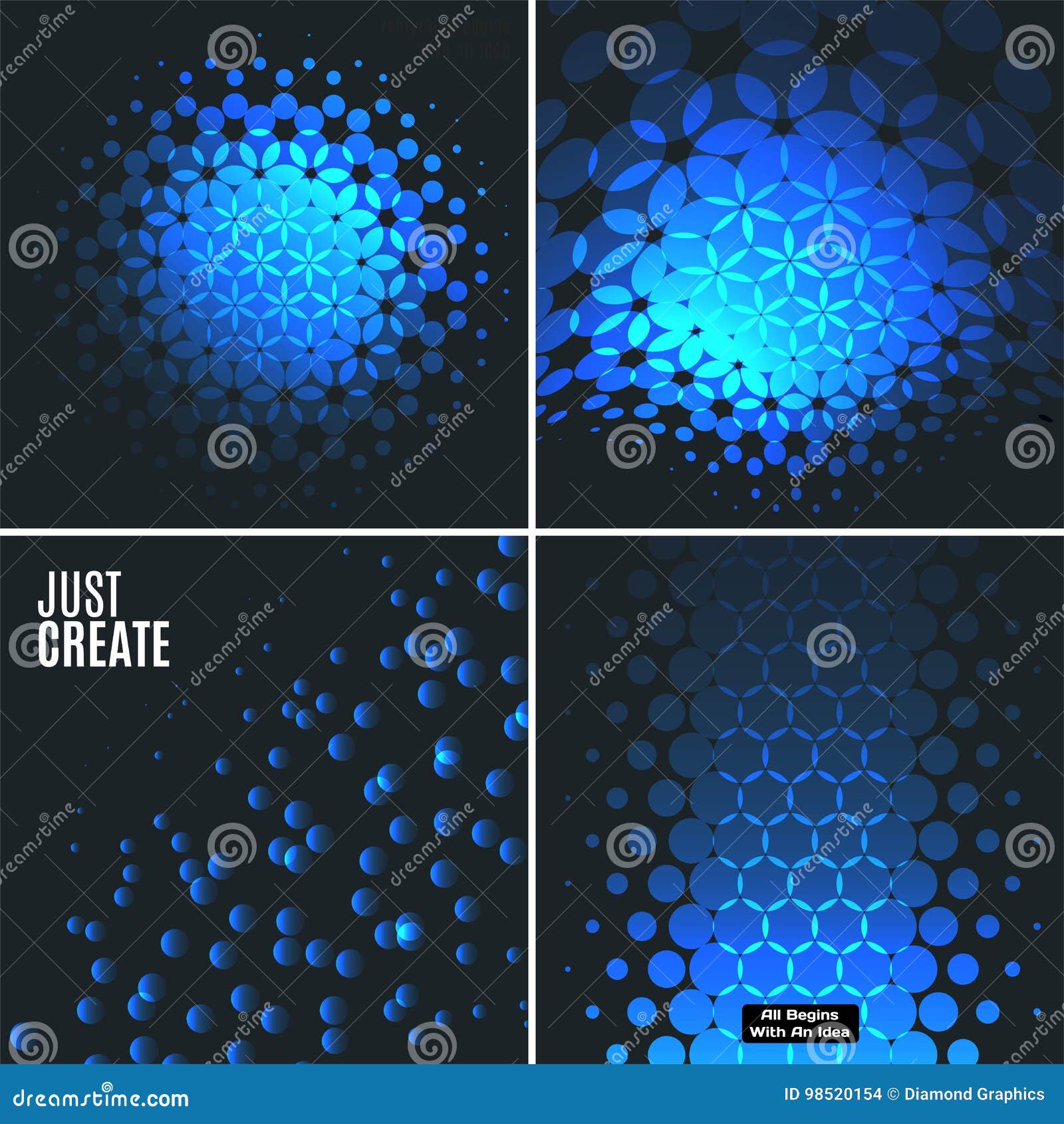 Set of Abstract Vector Blue Design Rounds Stock Vector - Illustration ...