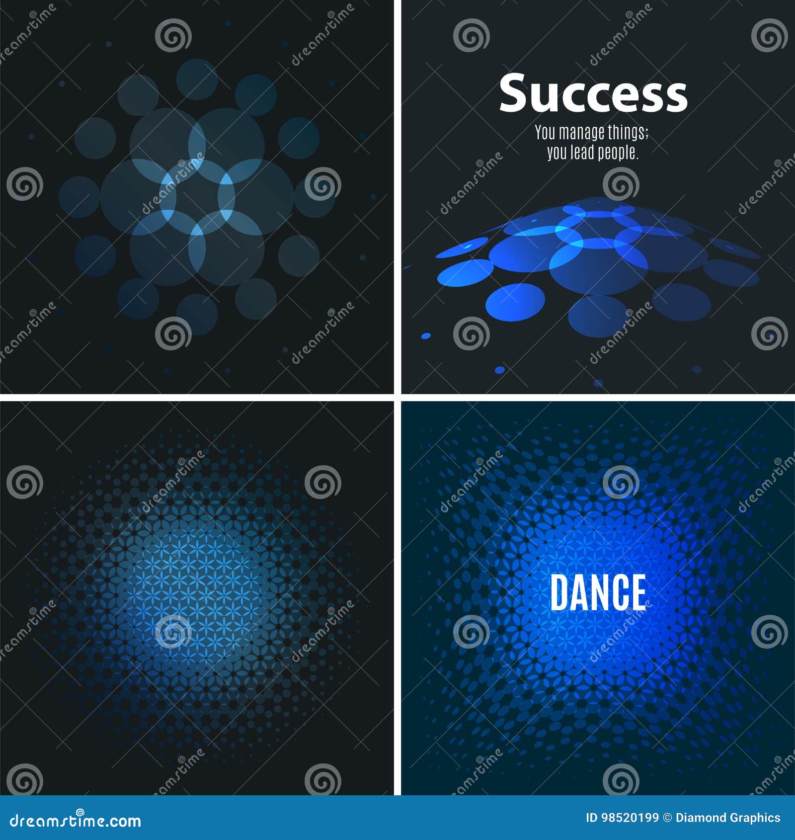 Set of Abstract Vector Blue Design Rounds Stock Vector - Illustration ...