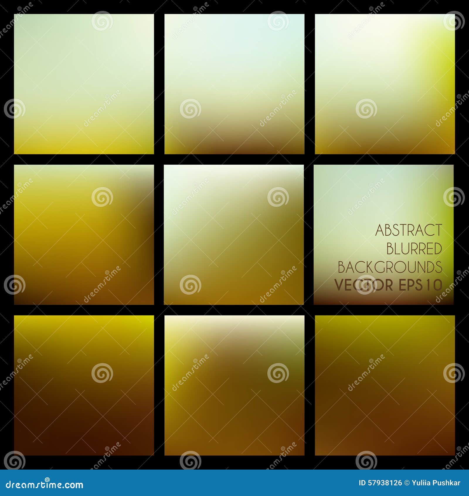 Set of Abstract Vector Blurred Brown Backgrounds Stock Vector ...
