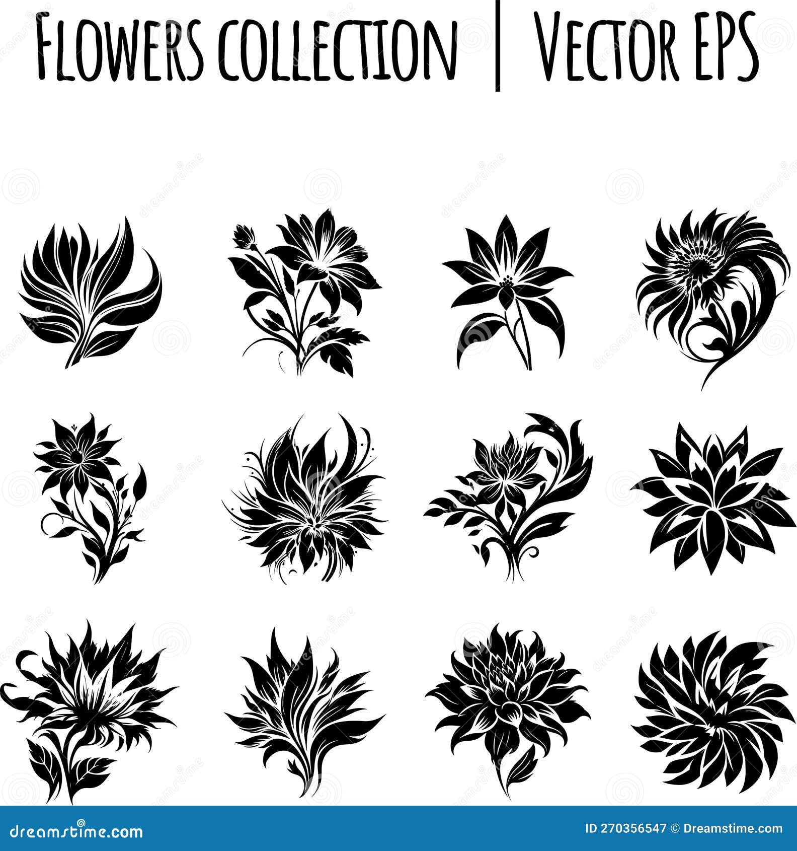 Set of Abstract Vector Flowers Symbols. Good for Logo, Patterns Stock ...