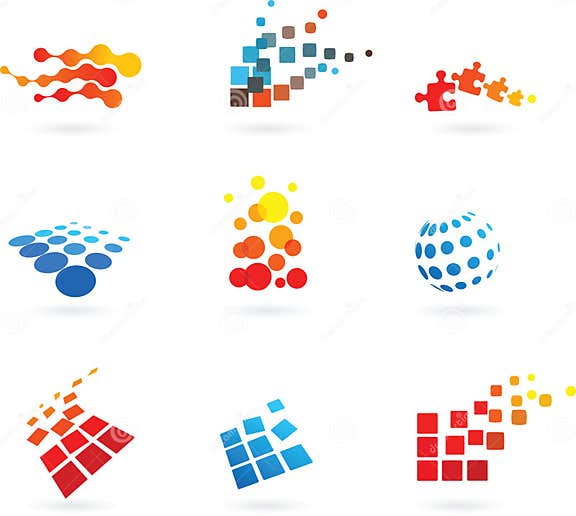 Set of Abstract Vector Icons Stock Vector - Illustration of globe ...