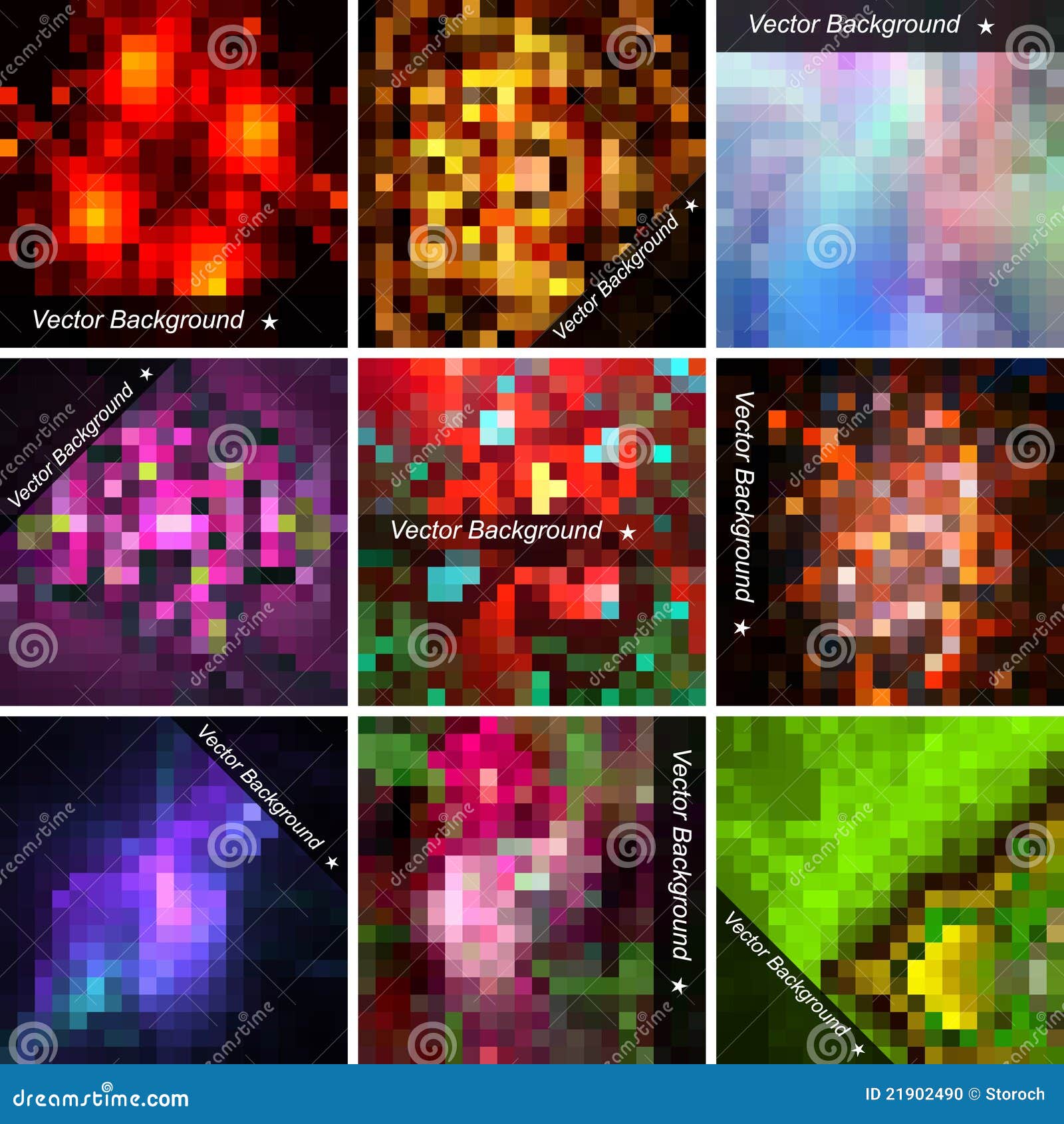 Set of Abstract Vector Mosaic Backgrounds. Stock Vector - Illustration ...