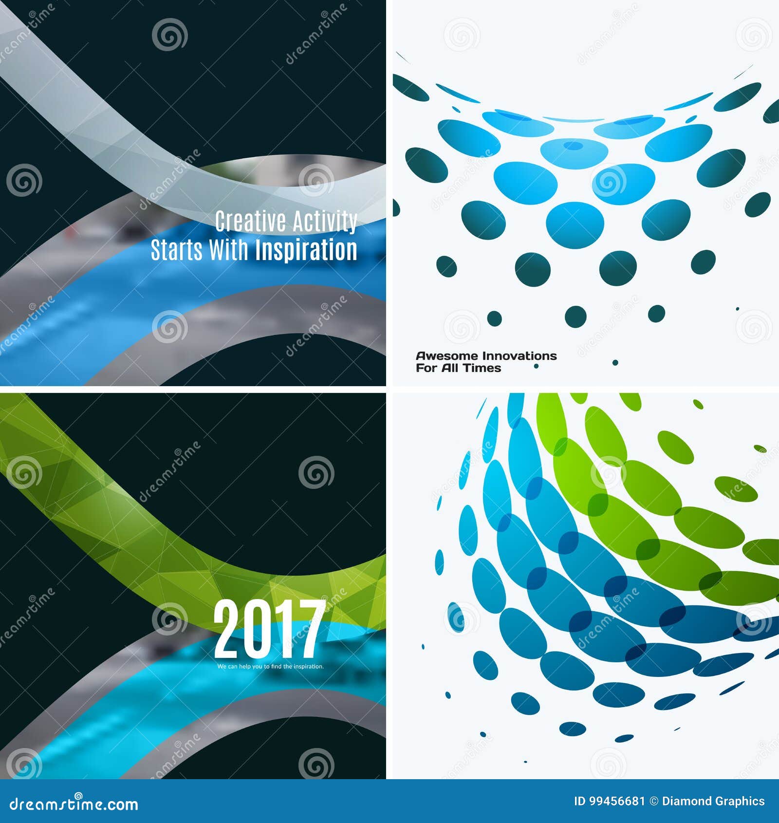 Set of Abstract Vector Rounded Design Elements Stock Vector ...