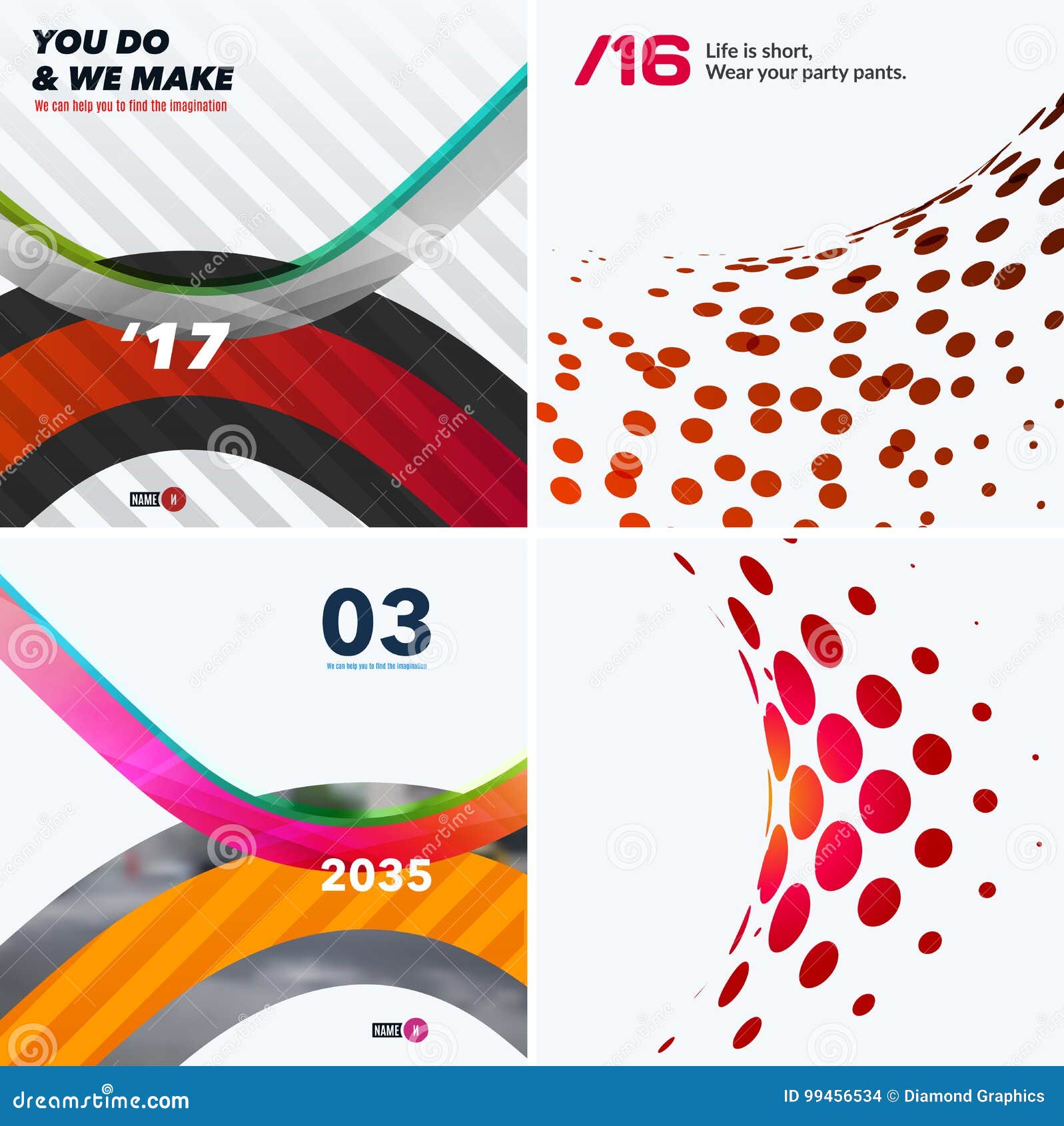 Set of Abstract Vector Rounded Design Elements Stock Vector ...