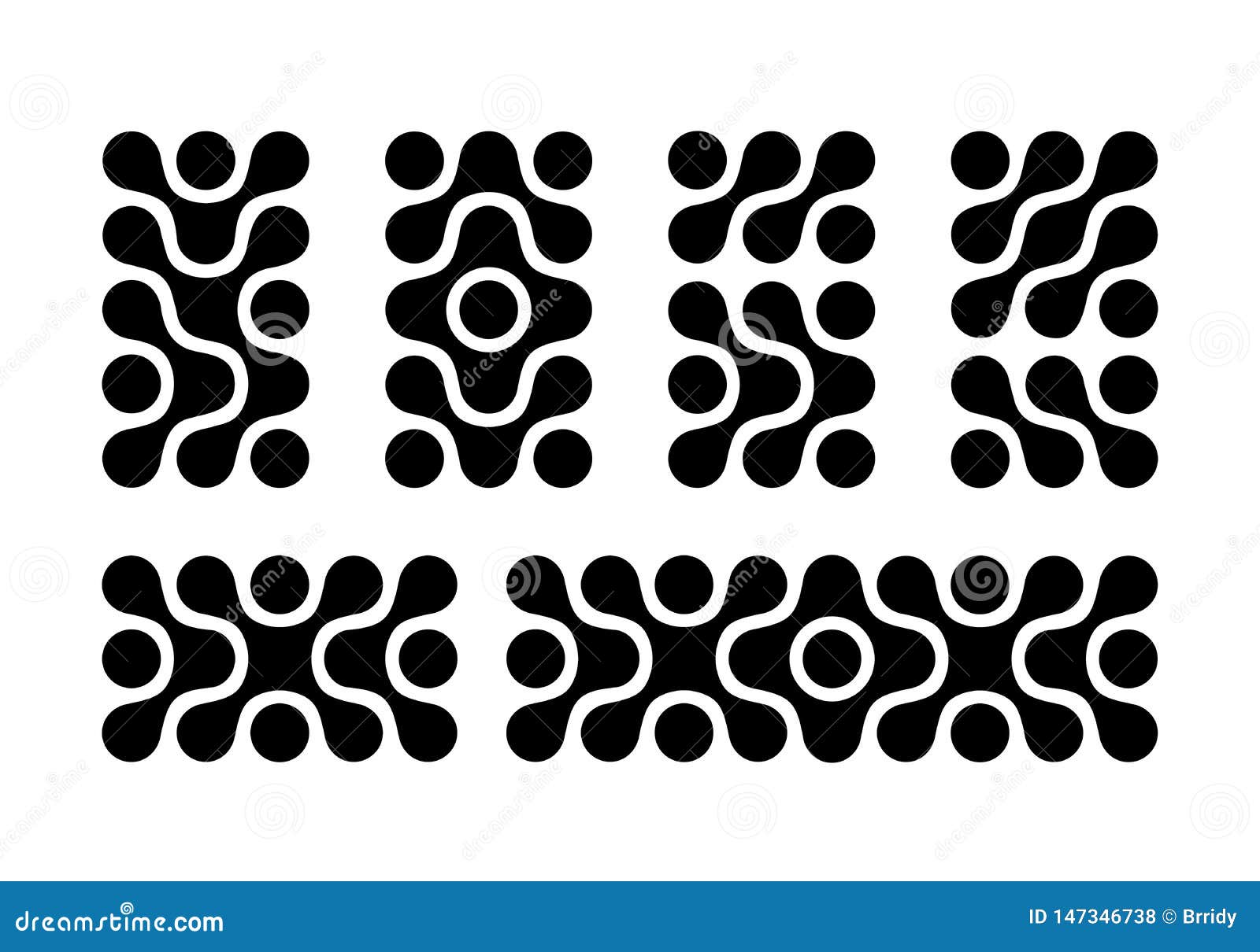 Set Of Abstract Vector Smooth Shapes Isolated On White Background ...