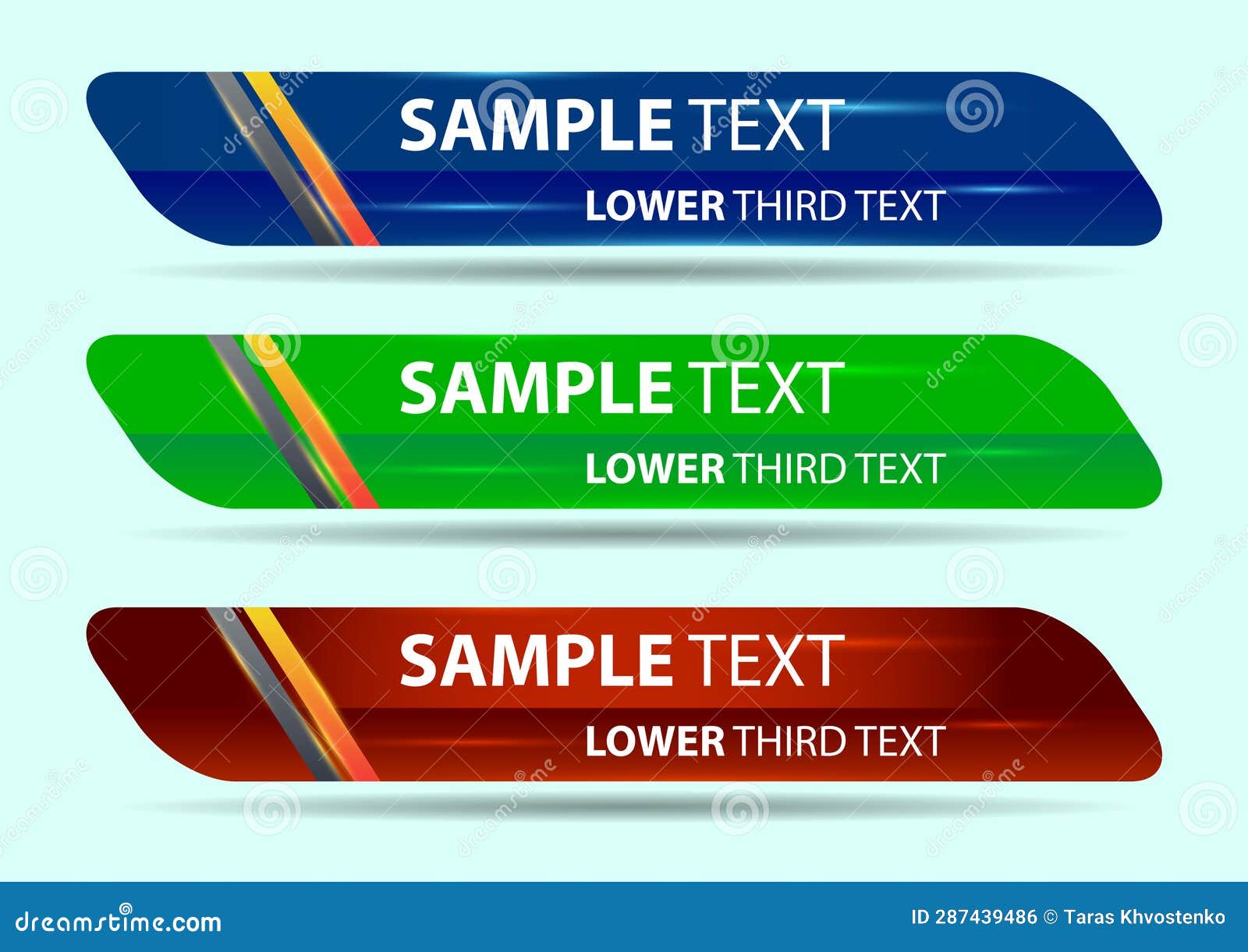 Set of Abstract Template Lower Third Stock Vector - Illustration of ...