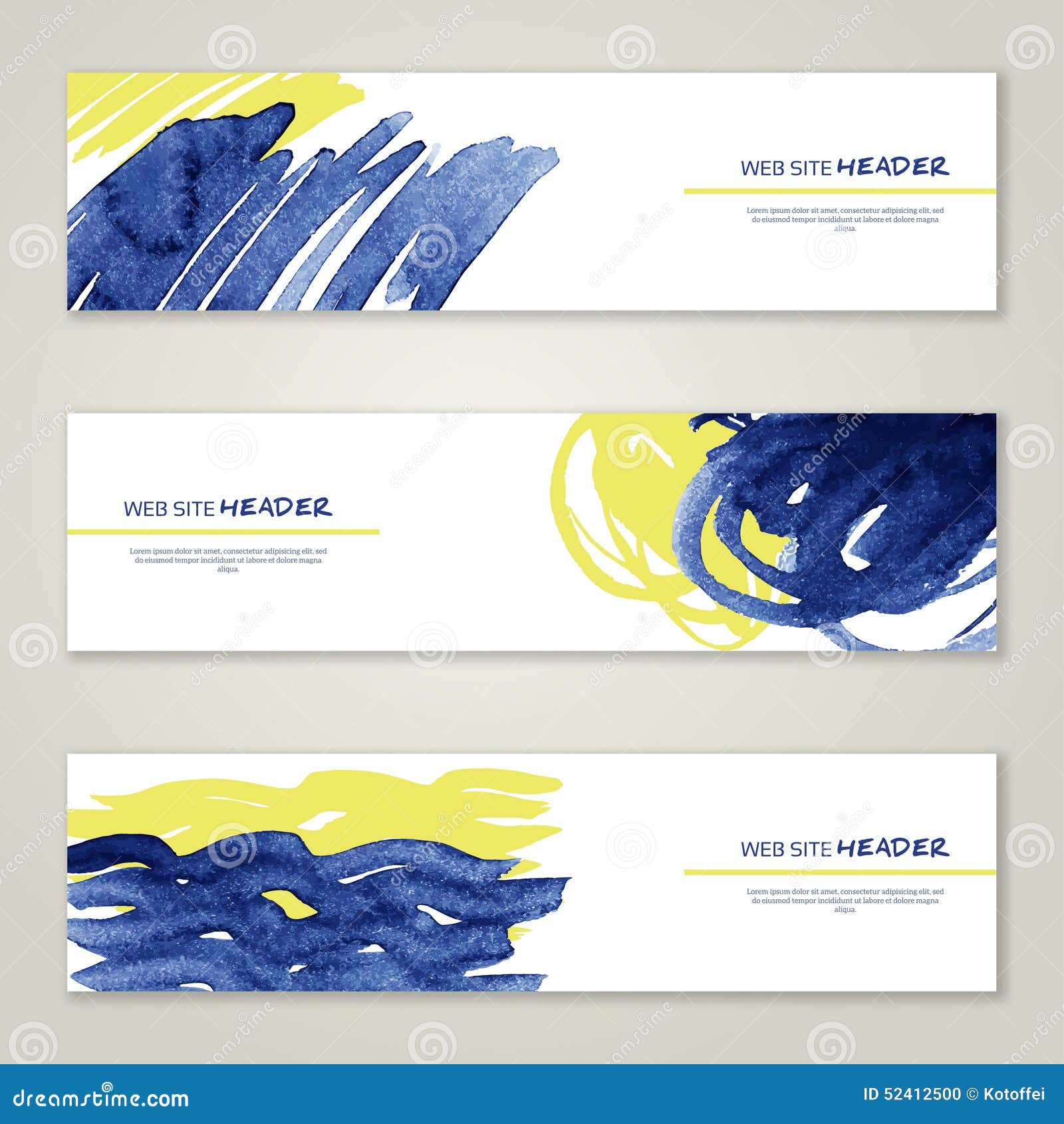 Set of Abstract Vector Watercolor Headers for Stock Vector ...