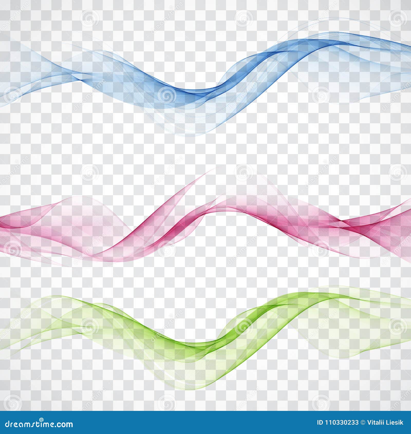 Set Abstract Vector Wave, Blue, Green, Pink Waved Lines for Design ...