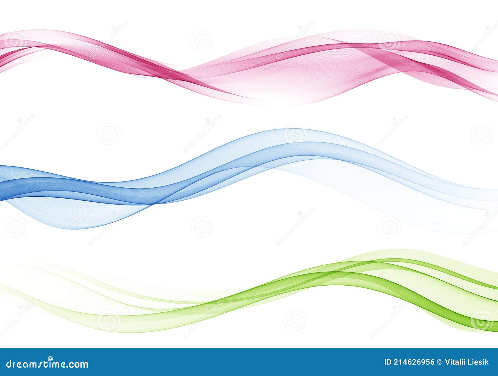 Set of Abstract Vector Waves .Blue,red and Green Wave. Stock ...