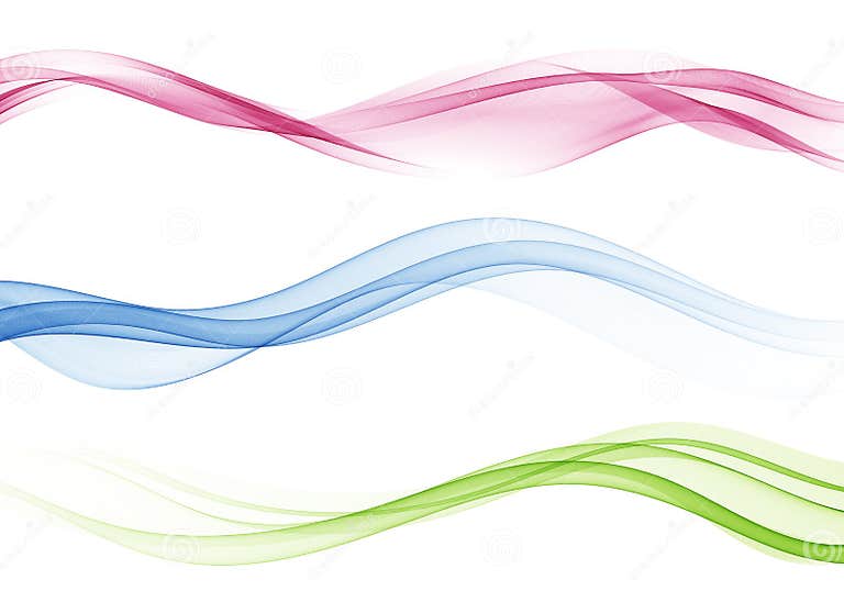 Set of Abstract Vector Waves .Blue,red and Green Wave. Stock ...