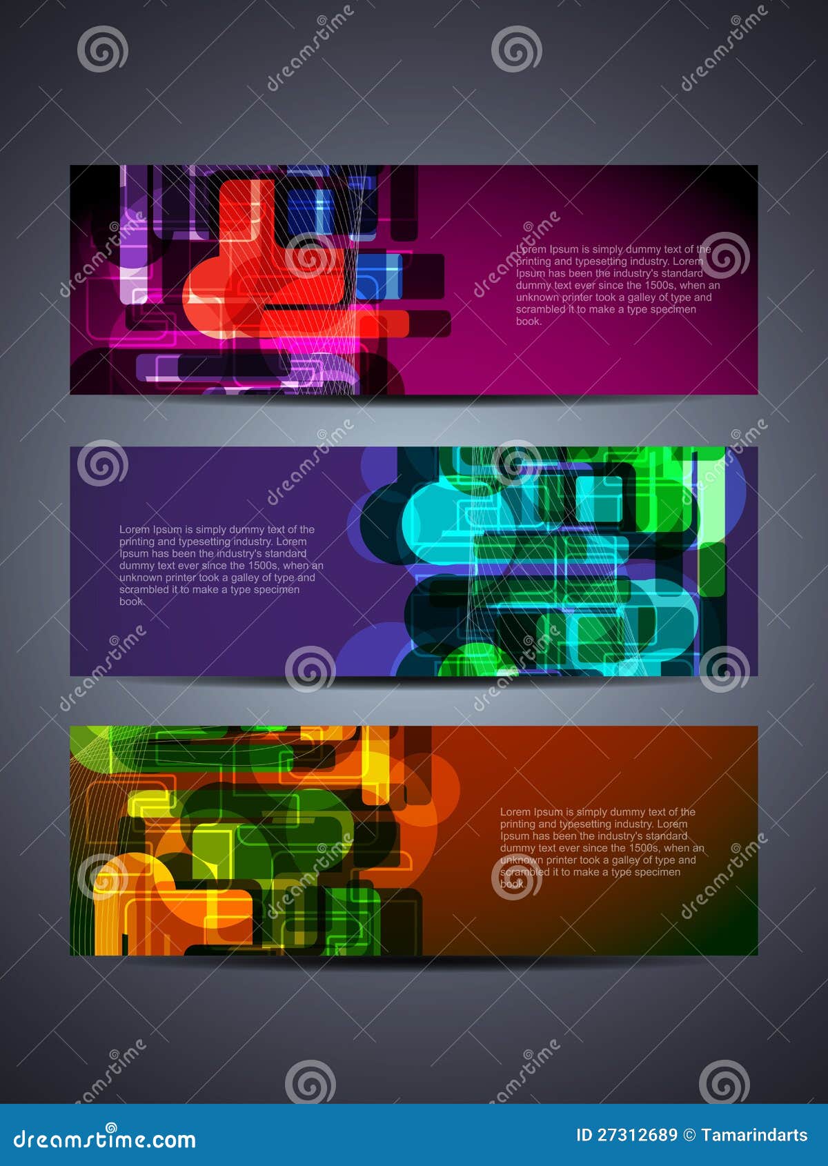 Set of Abstract Vector Web Header/banner Designs Stock Vector ...