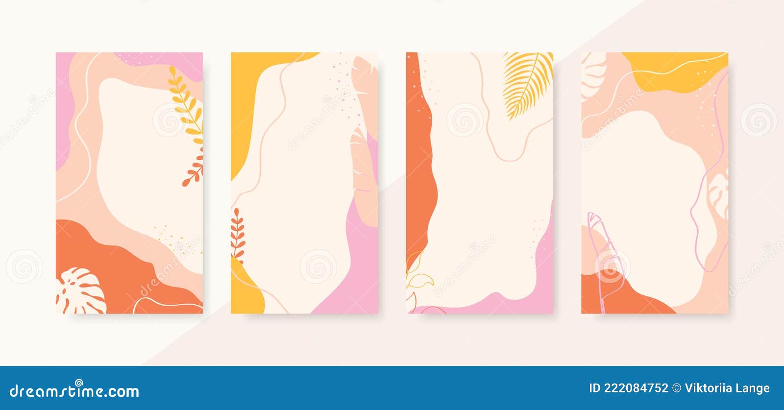 Set of Abstract Vertical Backgrounds with Copy Space for Text. Stock ...