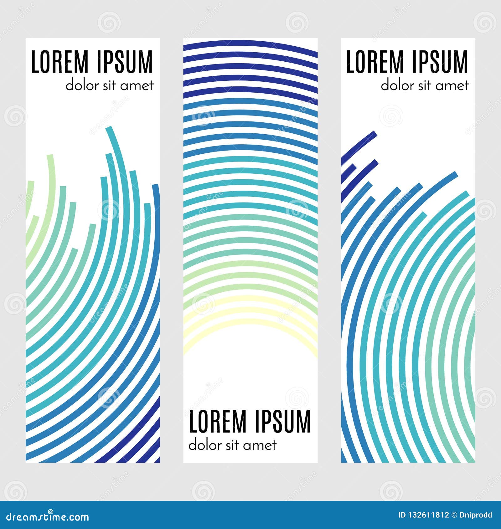Set of Abstract Vertical Header Banners with Curved Lines Stock Vector ...