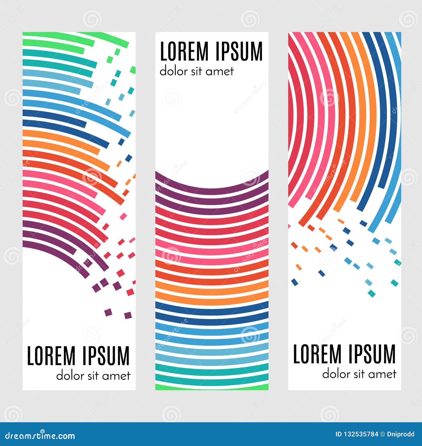 Set of Abstract Vertical Header Banners Stock Vector - Illustration of ...