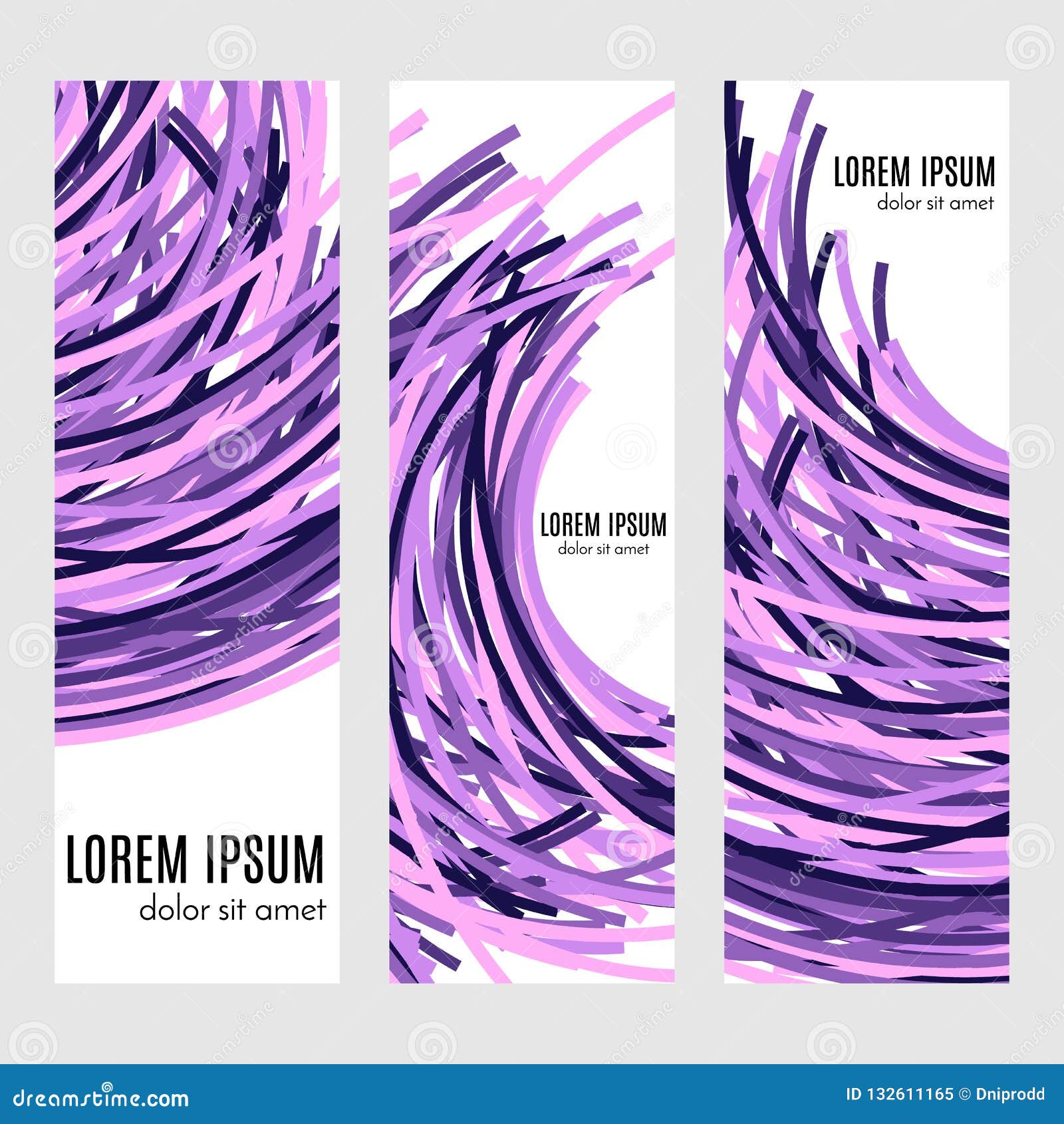 Set of Abstract Vertical Header Banners Stock Vector - Illustration of ...