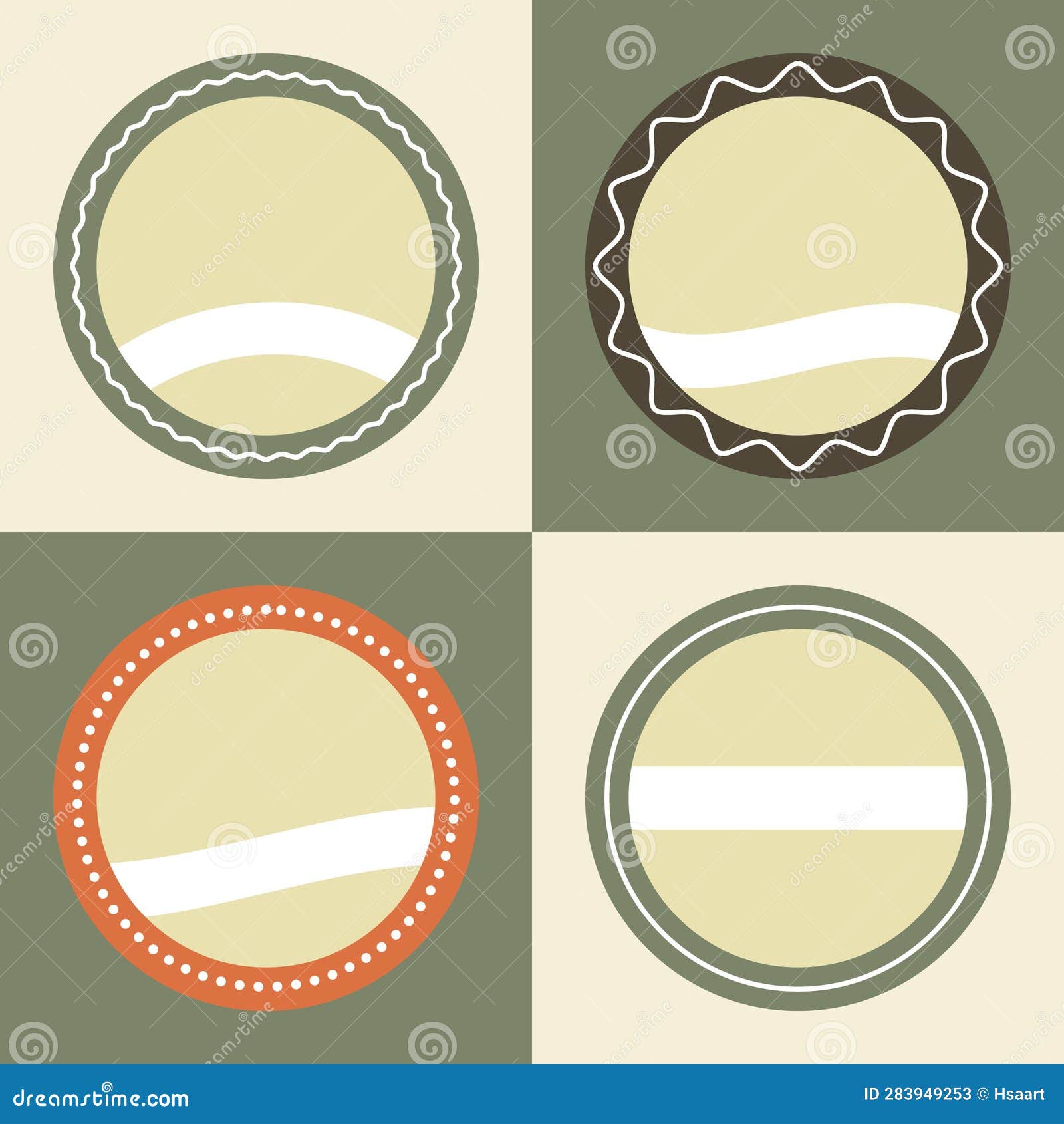 Set of Abstract Vintage Circle Logo Shape Design Stock Vector ...
