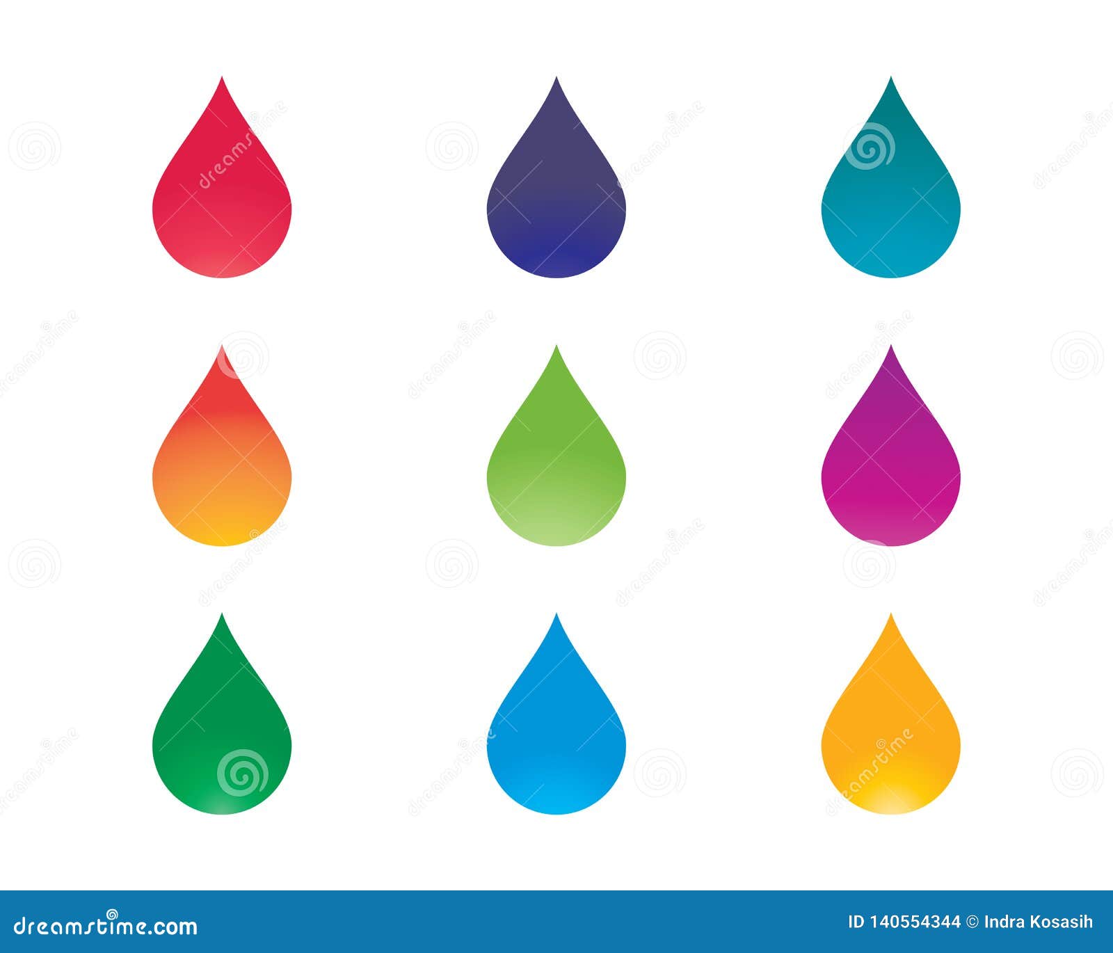 Set of Abstract Water Drops Symbols Stock Vector - Illustration of blue ...