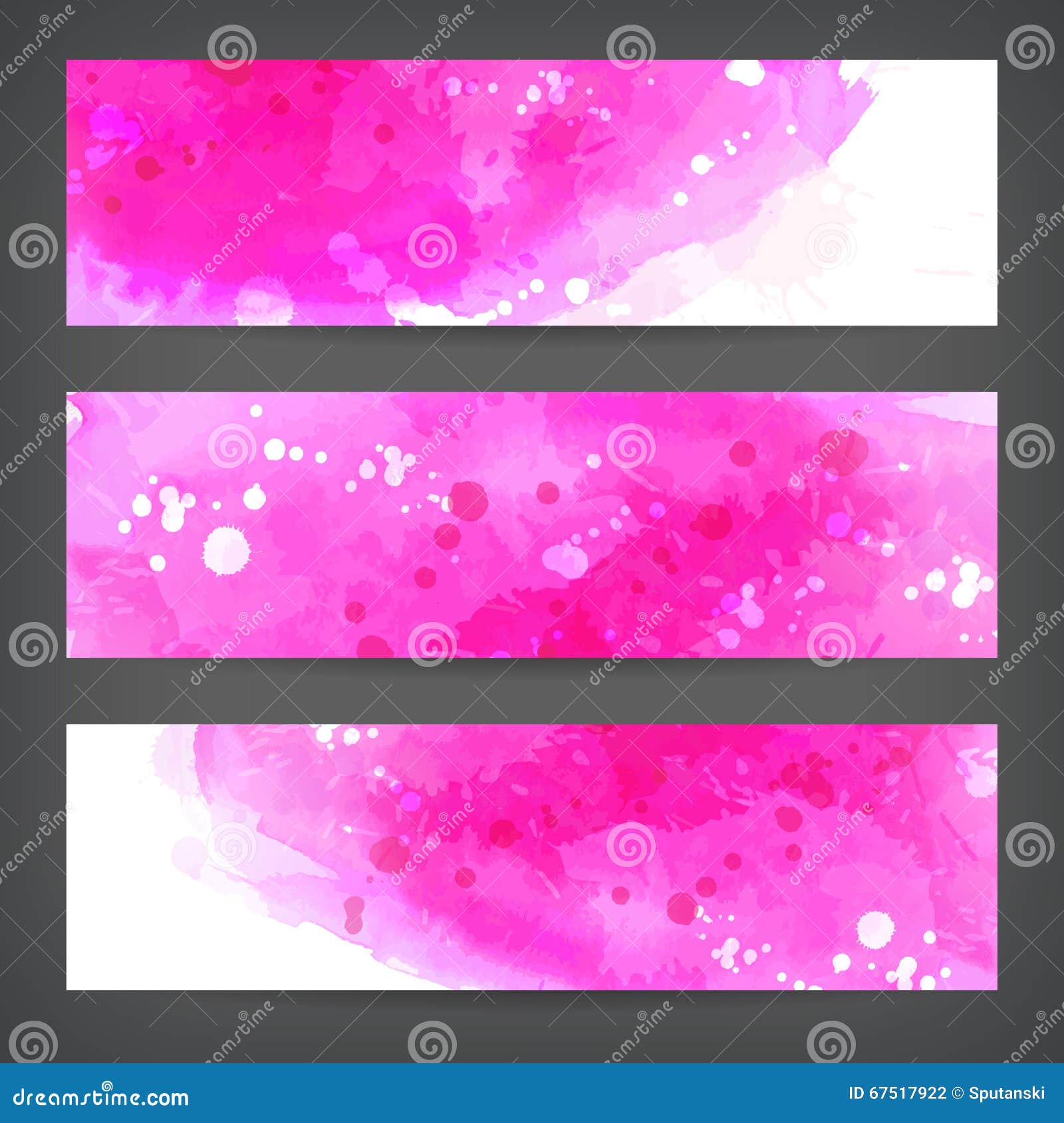 Set Abstract Watercolor Hand Paint Banners Stock Vector - Illustration ...