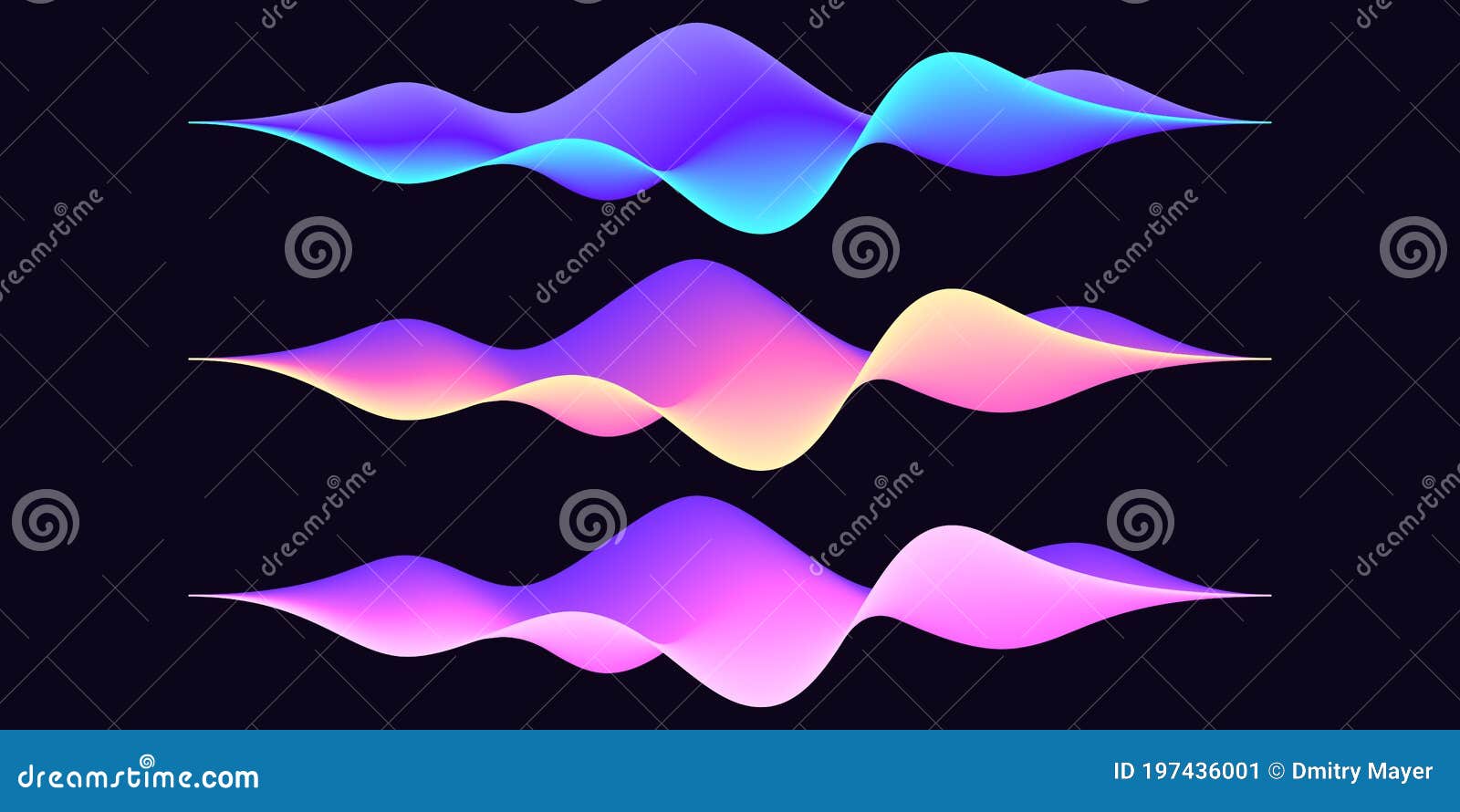 Set of Abstract Wave Shape for Voice Recognition System, Futuristic ...