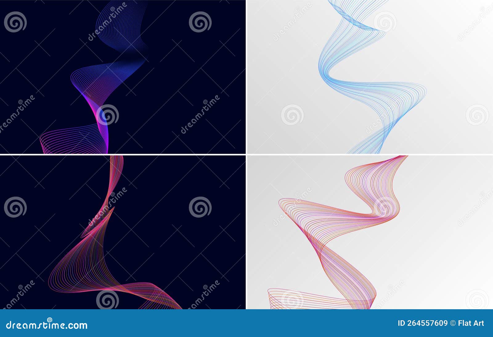 Set of 4 Abstract Waving Line Backgrounds To Add Style To Your Work ...