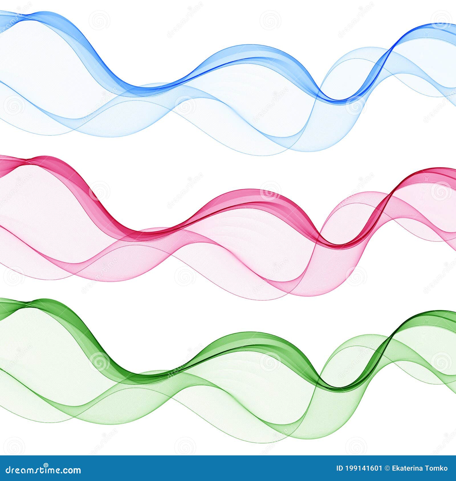 Set of Abstract Wavy Design Elements. Wave Flow. Eps 10 Stock ...