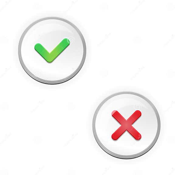 Set of Accept and Deny Buttons Stock Vector - Illustration of button ...