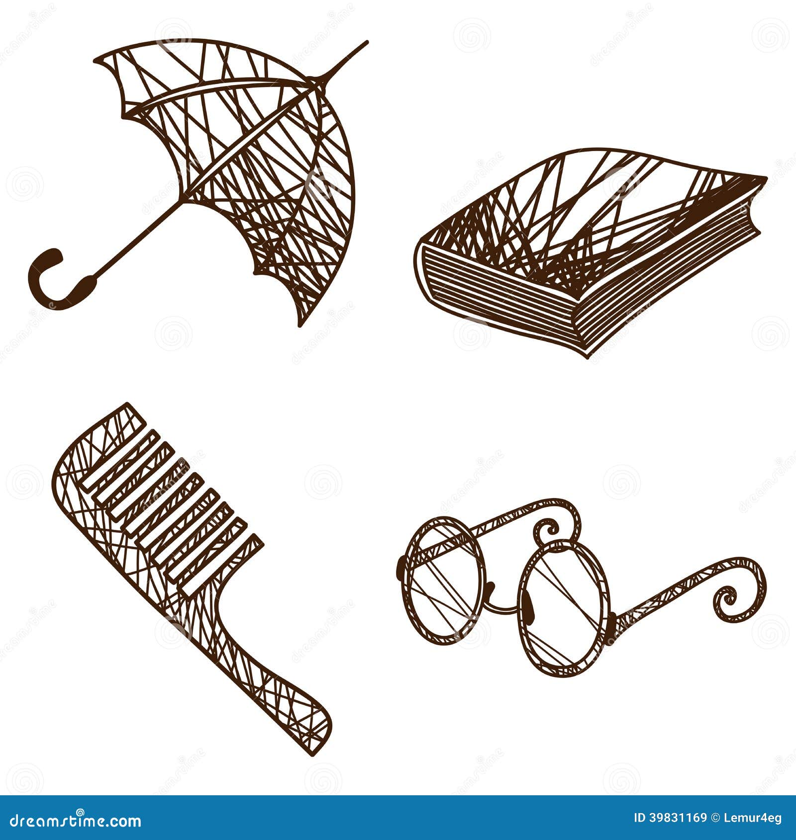 Set of accessories stock vector. Illustration of contour - 39831169