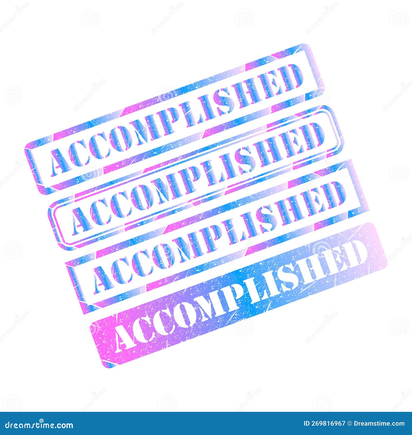 Set of Accomplished Stamp Symbol, Label Sticker Sign Button, Text ...