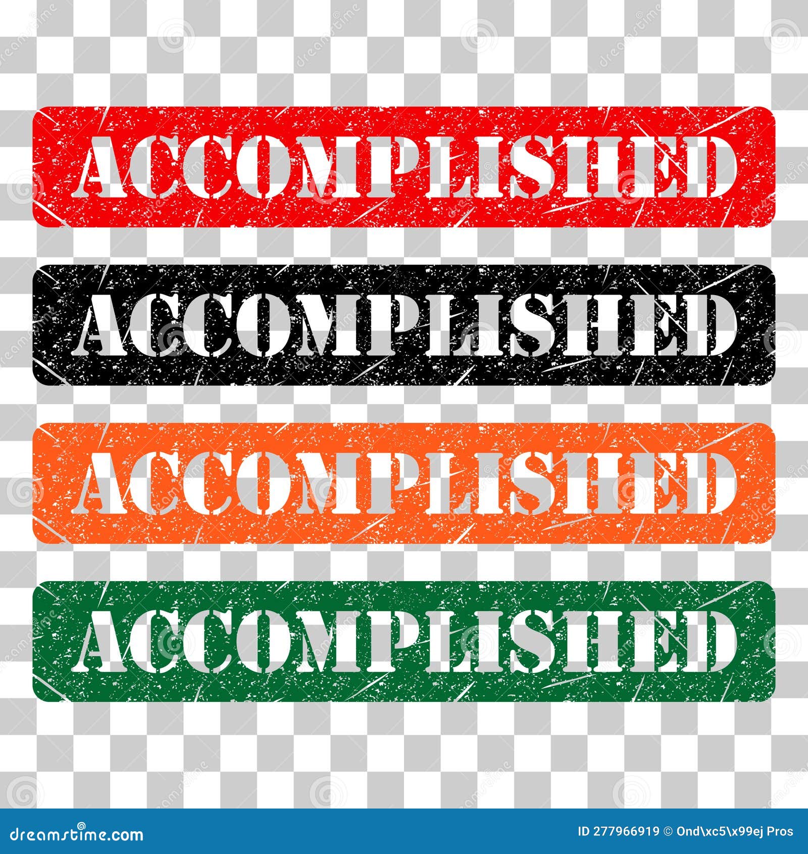 Set of Accomplished Stamp Symbol, Label Sticker Sign Button, Text ...