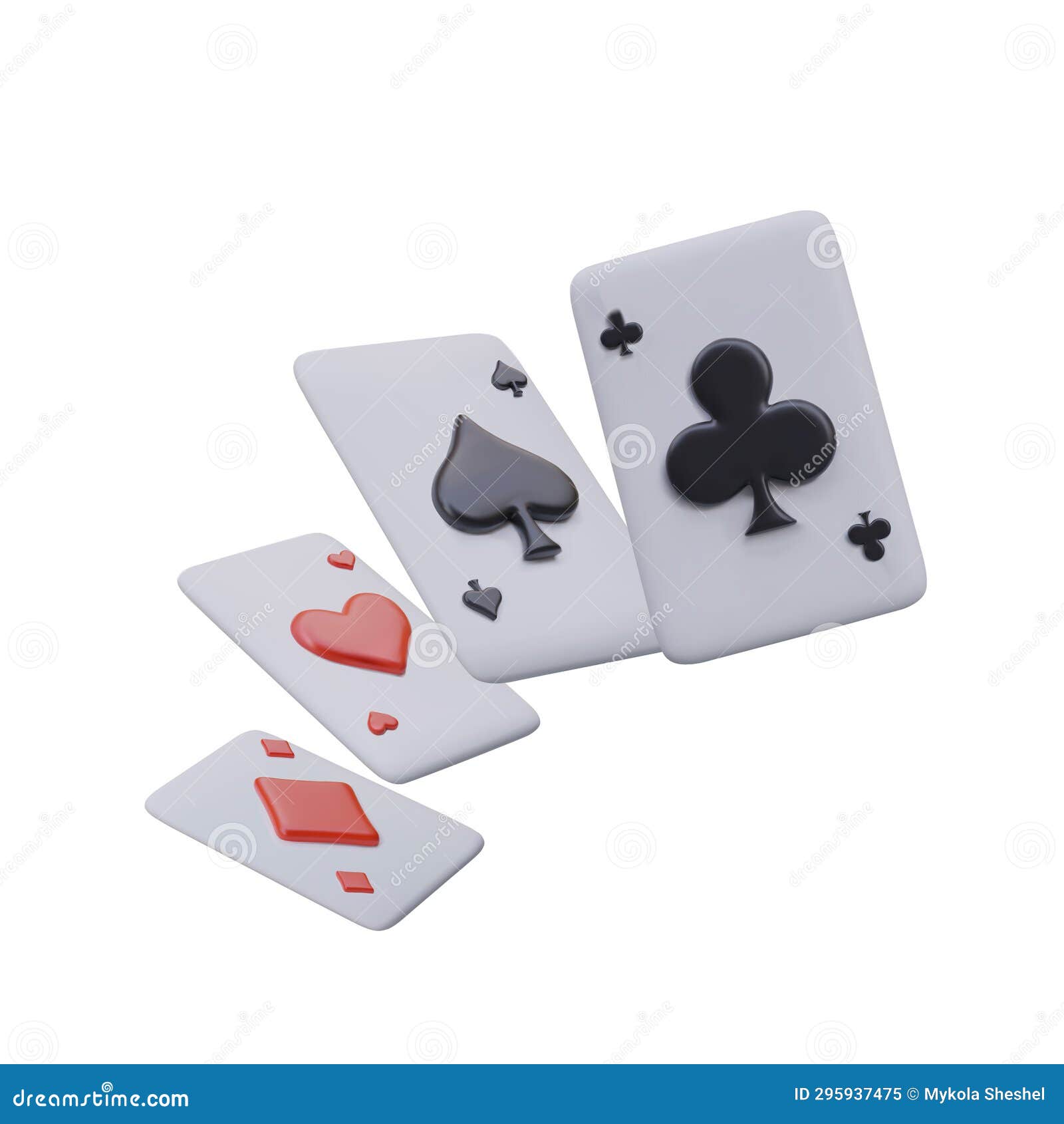 Set of Aces of Different Suits. Flying Color Playing Cards Stock Vector ...
