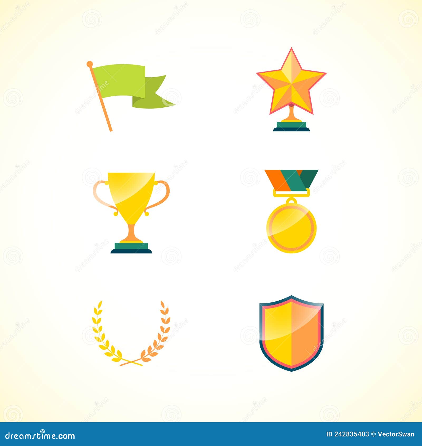 Set of achievement badges stock vector. Illustration of gamification ...