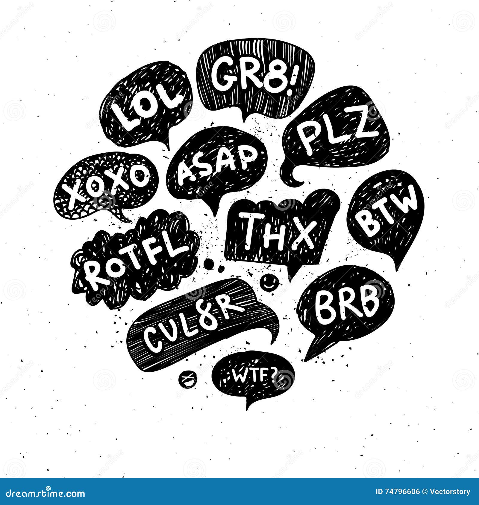 Set of Acronyms and Abbreviations Stock Vector - Illustration of shape ...