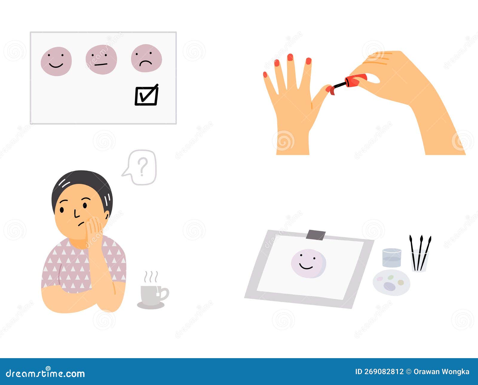 Set of Activity for Coping Strategies Concept. Flat Vector Illustration ... Set of Activity for Coping Strategies Concept. Flat Vector Illustration ...