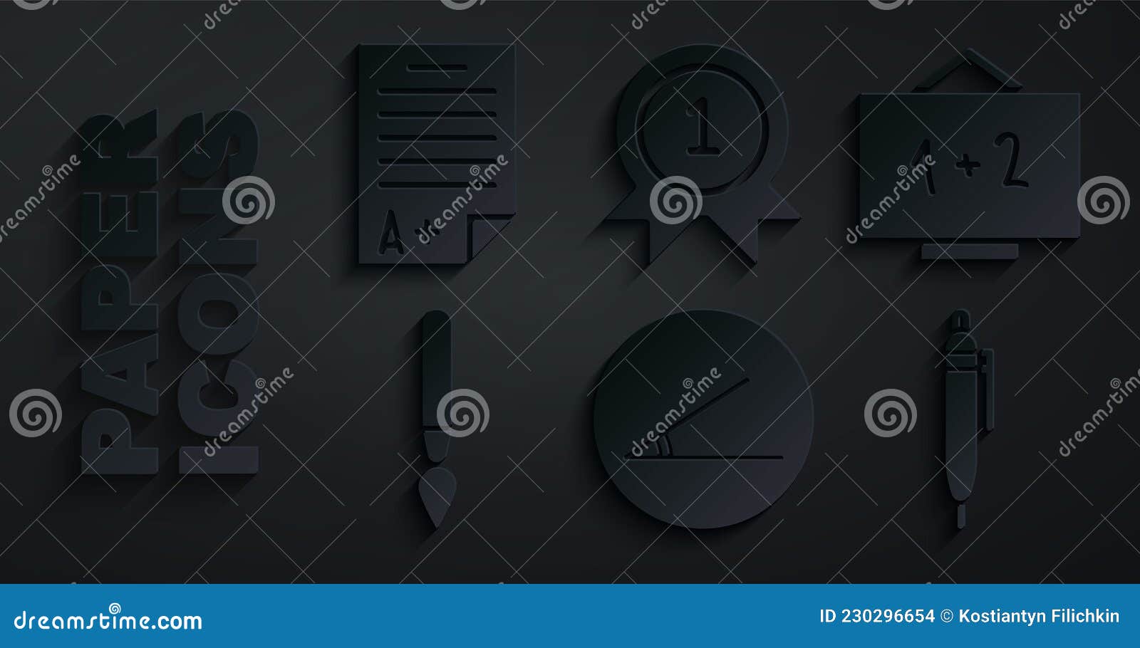 Set Acute Angle, Chalkboard, Paint Brush, Pen, Medal and Exam Sheet ... Set Acute Angle, Chalkboard, Paint Brush, Pen, Medal and Exam Sheet ...