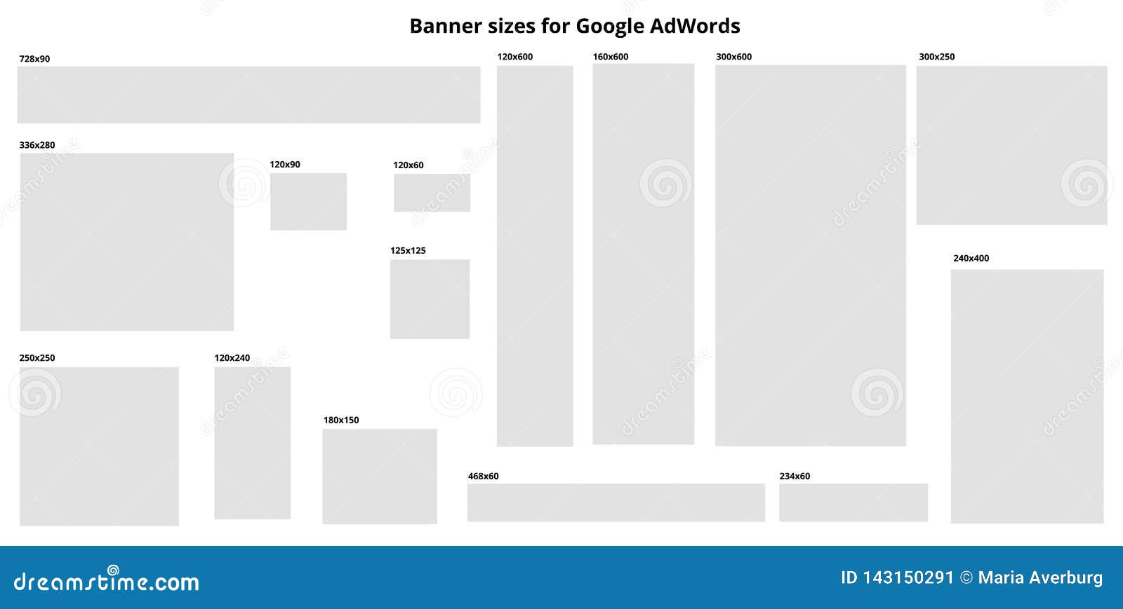 Set of Ad Banners with Sizes for Google Adwords. Editorial Photo ...