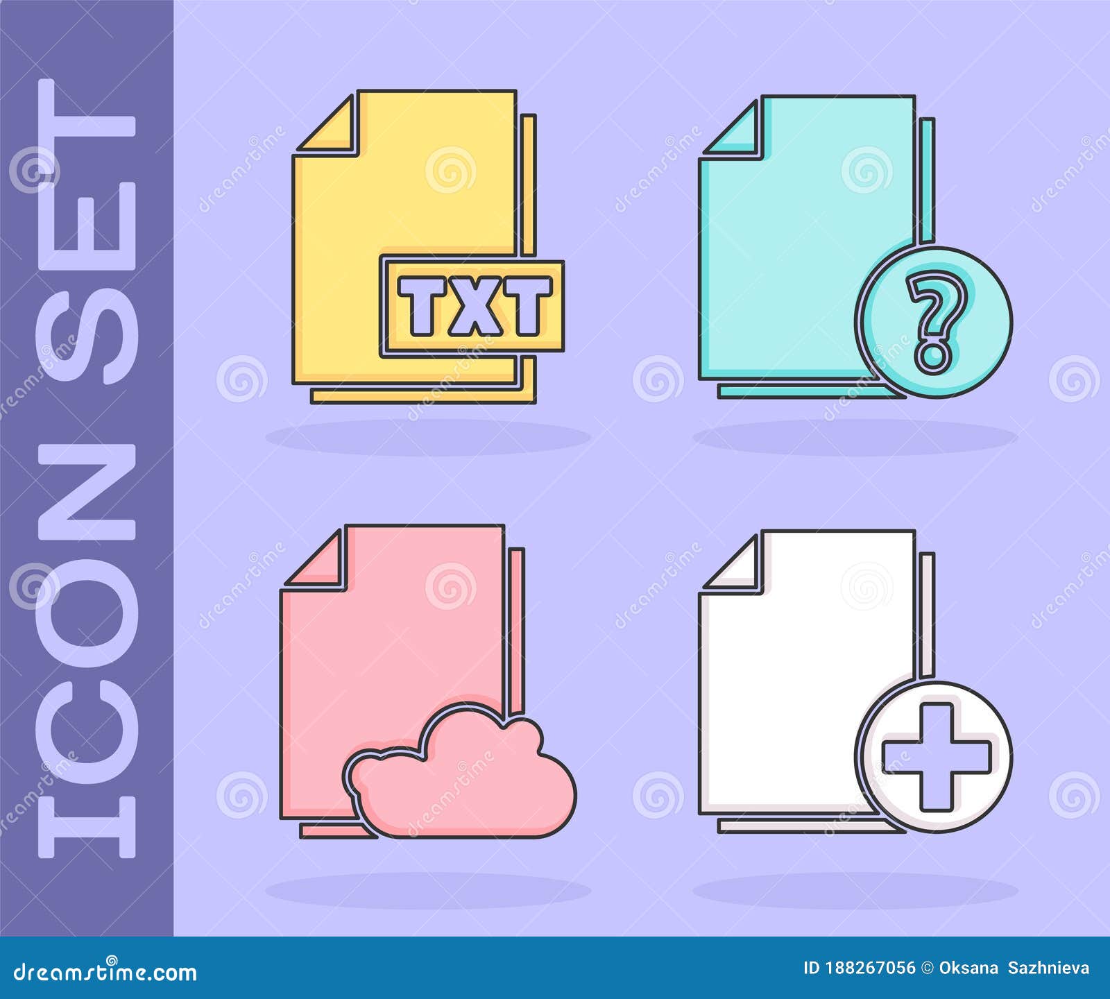 Set Add New File, TXT File Document, Cloud Storage Text Document and ... Set Add New File, TXT File Document, Cloud Storage Text Document and ...