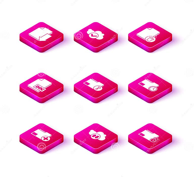 Set Add New Folder, Cloud Download and Upload, DOC File Document, Unknown, Folder Lock, Document ...