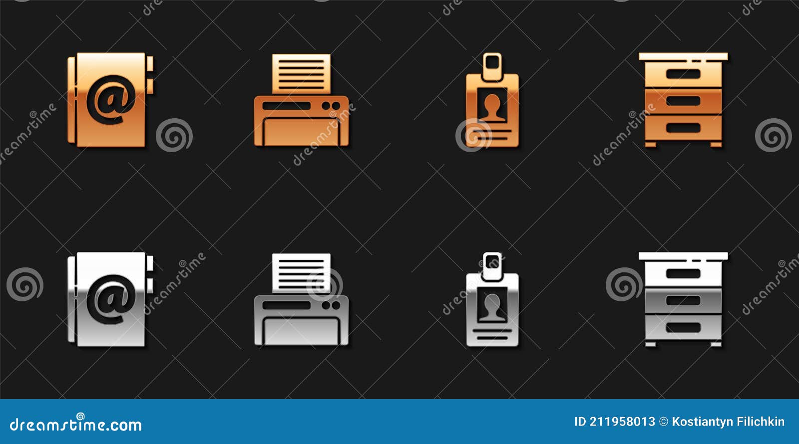 Set Address Book, Printer, Identification Badge and Drawer with ...