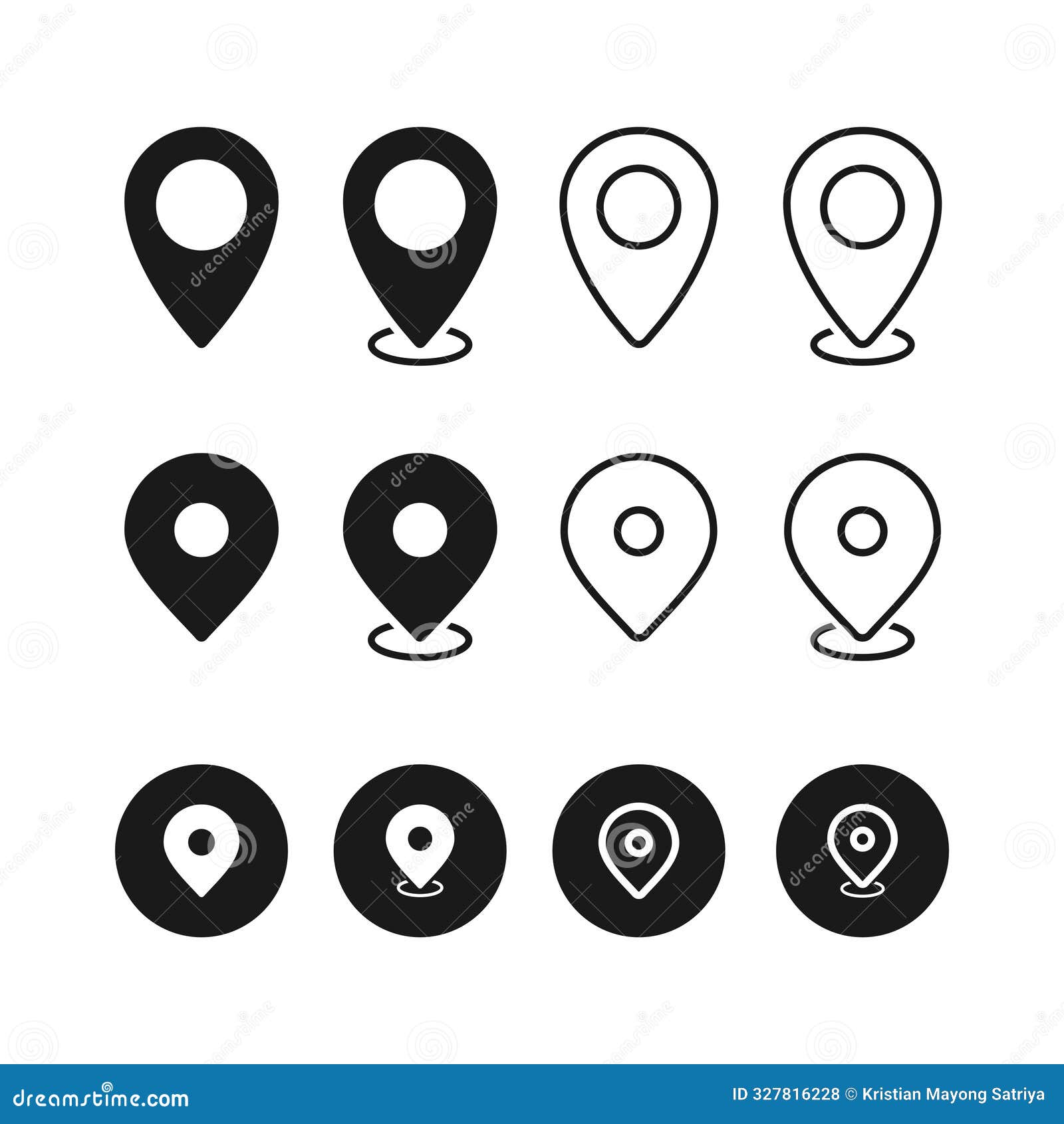 Set of Address Place Icon Symbol. Location Icon Collection Stock Vector ...