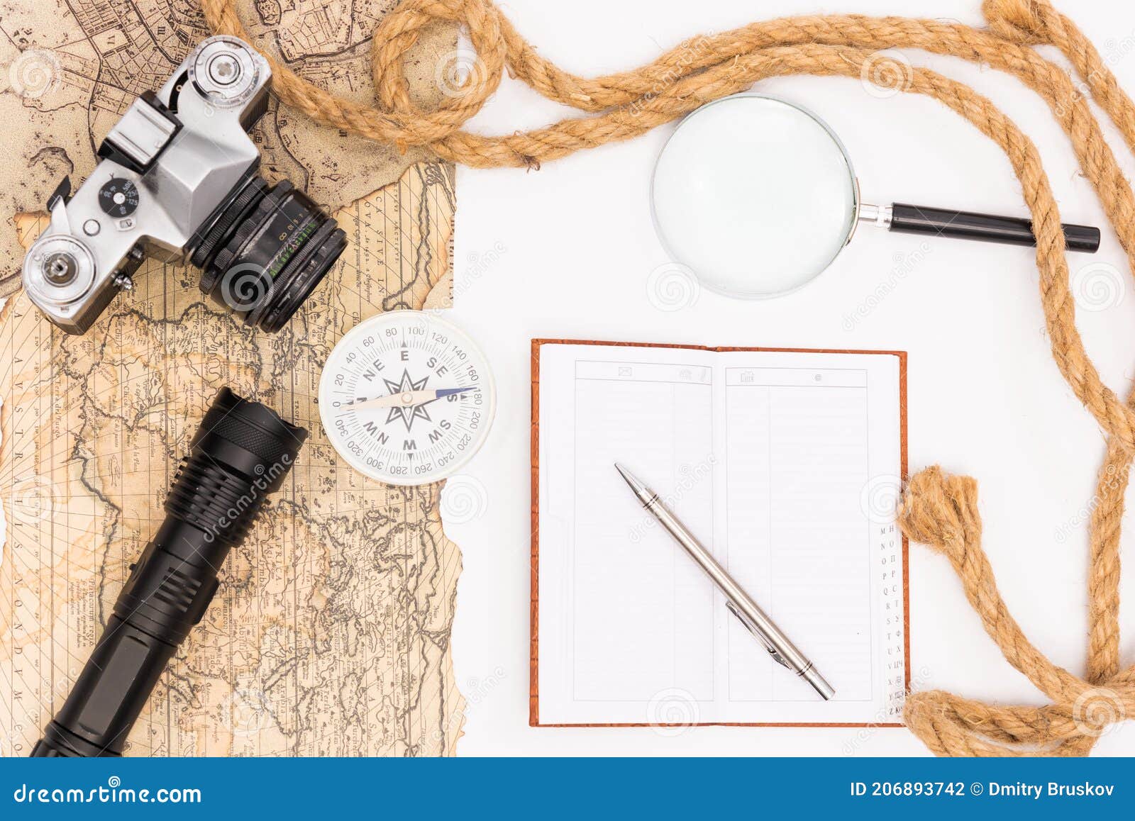 Adventure item set stock photo. Image of design, planning - 206893742