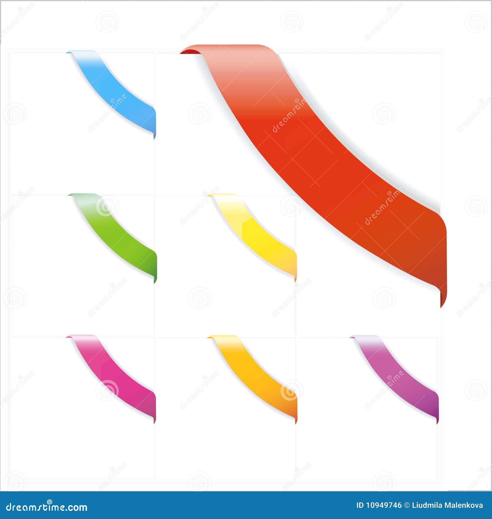 Set Advertising Angular Ribbons Stock Illustration - Illustration of ...