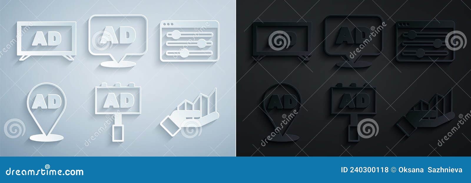 Set Advertising, Browser Setting, Pie Chart Infographic, and Icon. Vector Stock Vector ...