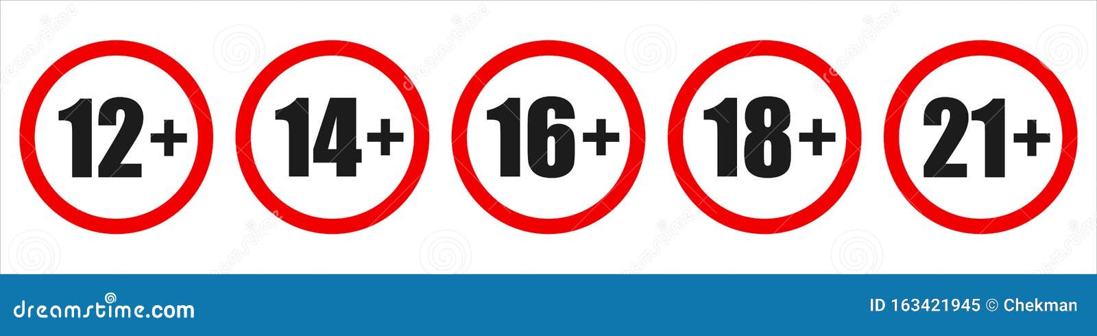 Set of Age Restriction Signs. Age Limit Concept Stock Illustration ...