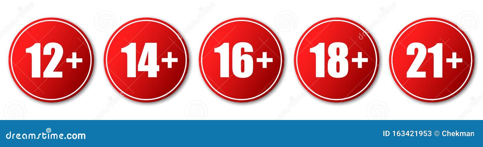 Set of Age Restriction Signs. Age Limit Concept Stock Illustration ...